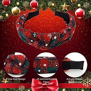 Christmas Headbands for Women Girls, TOBATOBA 3 PCS Christmas Hair Accessories Christmas Headbands for Kids, Fashion Plaid Headbands Holiday Hairbands Christmas Stocking Stuffers for Women Girls