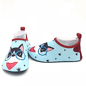 Children Thin and Breathable Swimming Shoes Water Park Cartoon Rubber Soled Beach Socks Shoes Shoes for 1 Year Old Girl (Light Blue, 18-24 Months)
