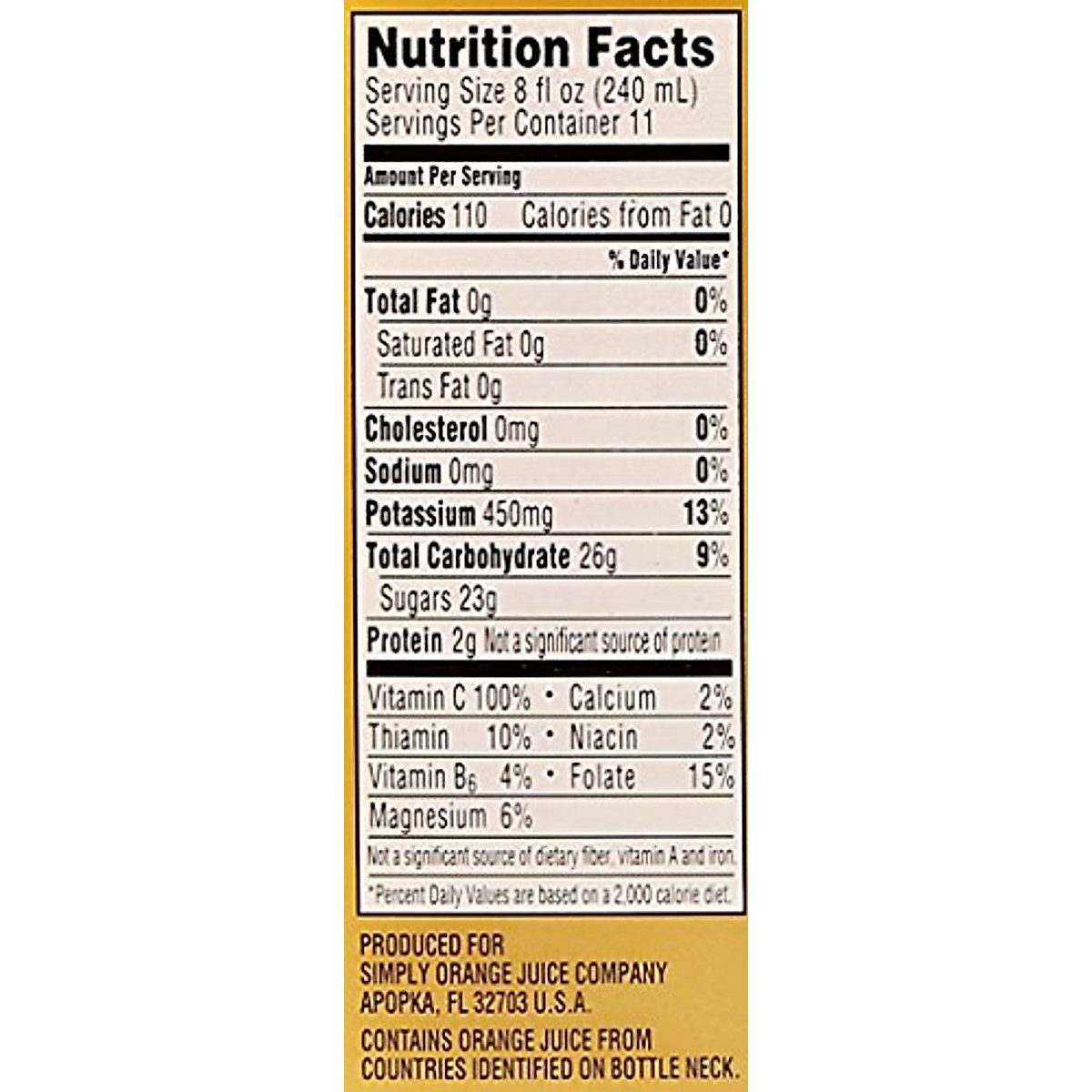 Simply Orange Juice, 89 fl oz, 100% Juice Not from Concentrate, Pulp Free