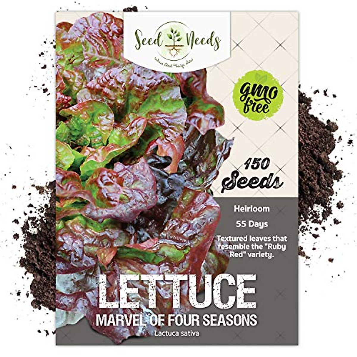 Seed Needs, Butterhead Lettuce Lovers Seed Packet Collection (5 Varieties of Heirloom Lettuce Seeds for Planting) Non-GMO & Untreated - Great for Hydroponics
