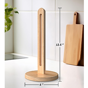CHAUNCEY HOME Wooden Paper Towel Holder Stand for Jumbo Roll - Stylish Kitchen Paper Rack Bathroom Towel Roll Stand Organizer, Solid Wood Simply Standing Countertop Paper Roll Holder