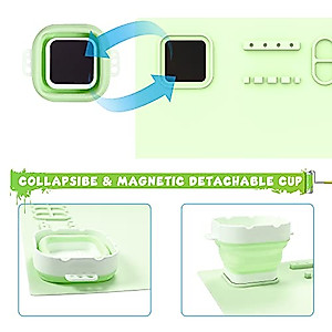 𝗡𝗘𝗪 Silicone Craft Mat,20"x16"Silicone Art Mat with Removable Collapsible Cup and Paint Holder for Resin Jewelry Casting Molds,Nonstick Silicone Painting Mat for Craft