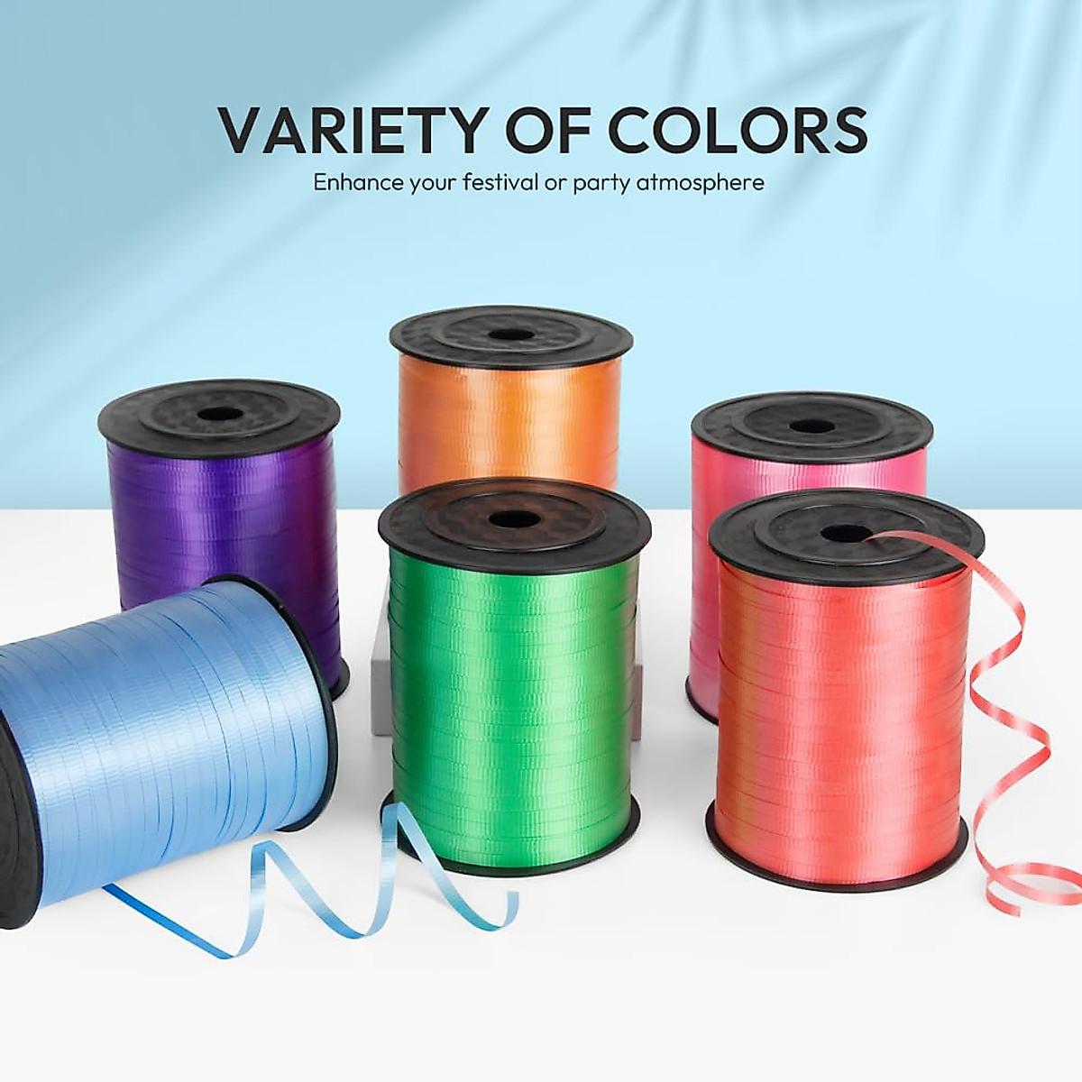 KMER LIFE Orange Crimped Curling Ribbon, 1/5" Wide x 500 Yards Christmas Curling Ribbons for Gift Wrapping, Party Decoration, Balloon String, Crafting, Balloon Ribbons for Florist Flower (1 Roll)