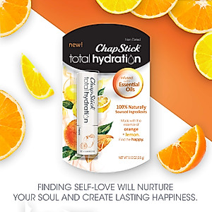ChapStick Total Hydration Essential Oils Happy Orange And Lemon Lip Balm Tube, Lip Care - 0.12 Oz
