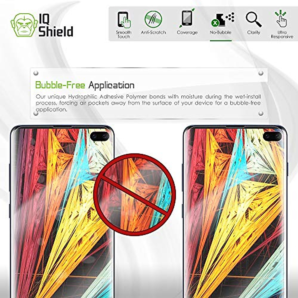 IQShield Screen Protector Compatible with Galaxy S10 Plus (S10+ 6.4 inch)(2-Pack)(Case Friendly) Anti-Bubble Clear TPU Film (NOT Compatible with Verizon S10 5G 6.7)(Works with Fingerprint ID)