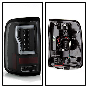 ACANII - For 2004-2008 Ford F150 LOBO Styleside Black Housing LED Tube Tail Lights Brake Lamps Driver & Passenger Side