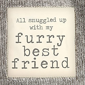 DEMDACO Dog and Me Furry Best Friend Brown 60 x 70 Fleece Fabric Foot Pocket Throw Blanket