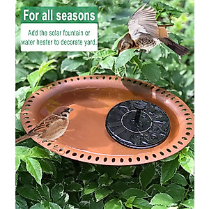 Eazielife Outdoor Bird Bath Lightweight Garden Birdbaths Freestanding Supports Antique Birdfeeder Bowl with Metal Stake Base, 28 Inches Tall, Oval Brown (1 Pack)