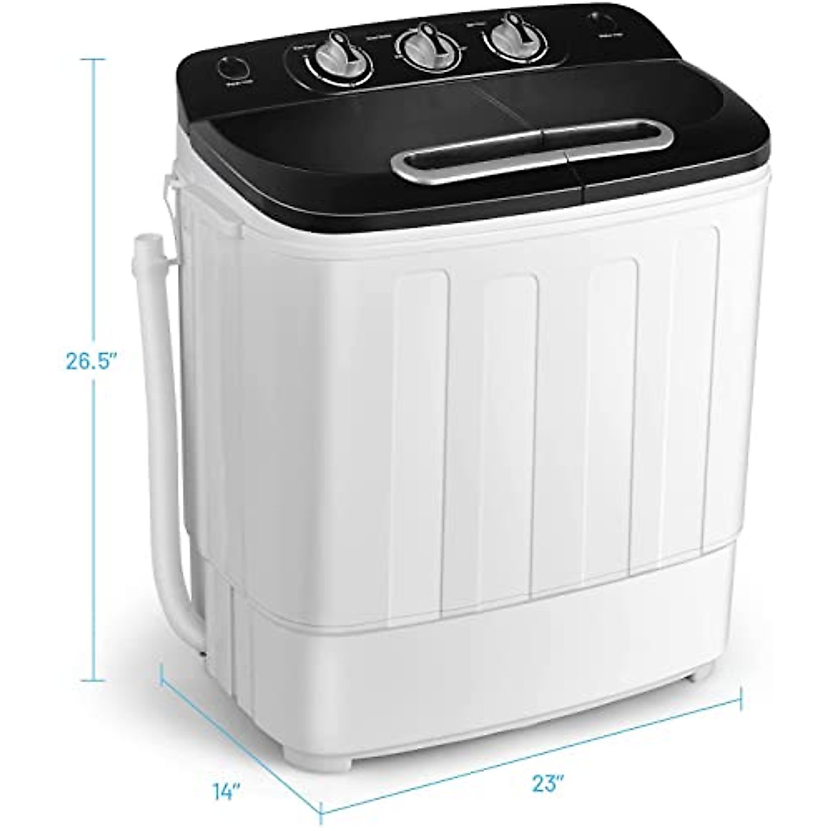 MamaHome DF-X3608-Black Mini Washing Machine, XPB36-1208-Black, Black