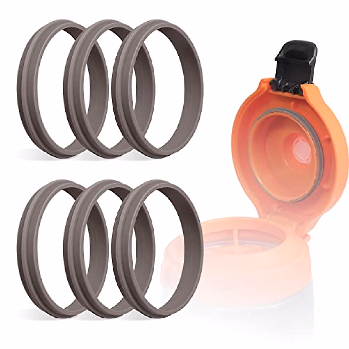 6 Pack Replacement Gasket for Gatorade Water Bottle, Silicone Lid Seal Replacement for Gatorade Gx Hydration System Bottle, Replacement Part for Gatorade GX Bottle Gatorade GX Pods