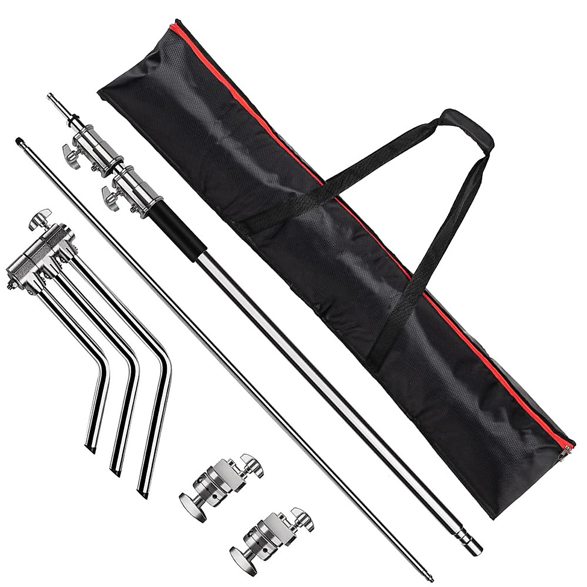 Kshioe Pro C Stand with Boom Arm, Heavy Duty Light Stand for Photography Studio Video Reflector, Monolight, Softbox and Other Equipment