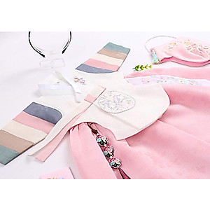 Beautiful Hanbok Dress First Birthday Korean Clothing Baby Girl Dol Party Adorable Dolbok Pastel Peach
