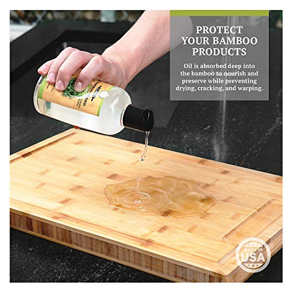 Bamboo Cutting Board Mineral Oil by CLARK’s - Wood Conditioning, Food Grade, Enriched with Natural Lemongrass Extract, Cleans and Restores, 12 oz