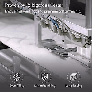 Double Stitch Cooling Mattress Topper - Soft 300 Thread Count Tencel Lyocell Cotton Blend, Elastic Straps Stretch Up to 21 Inch, Breathable Down Alternative Fill Pillowtop Mattress Pad - King