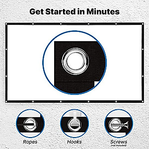 Pyle Foldable Portable Projector Screen - 120" 16:9 HD 4K Lightweight Indoor Outdoor Anti-Crease Movie Projection Display - for Home Theater, Party, Office, Classroom