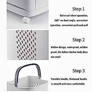 Laundry Sorter, 3 Bag Laundry Hamper Sorter with Rolling Heavy Duty Casters, Laundry Organizer Cart for Clothes Storage, Bathroom Shelf