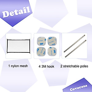 Portable Magic Gate for Pets Dogs, Folding Mesh 71 X 29 Inch Heighten Hooks Safe Guard Isolated Gauze for House Indoor Stair Doorway Use Black Large