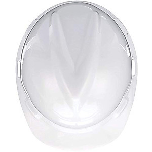 MSA 475358 V-Gard Cap Style Safety Hard Hat With Fas-Trac III Ratchet Suspension | Polyethylene Shell, Superior Impact Protection, Self Adjusting Crown-Straps - Standard Size in White