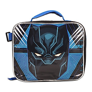 Fast Forward Black Panther Backpack and Lunch Box Set - Bundle with 16" Black Panther Backpack, Lunch Box, Keychain, Stickers, More | Avengers Backpack for Boys 4-6