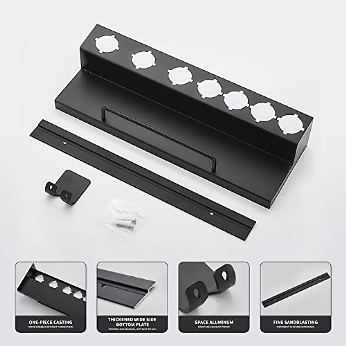 Storage Holder for Dyson Airwrap Curling Iron Accessories Wall Mounted Rack Bracket Stand with Adhesive for Curling Iron Wand Barrels Brushes Diffuser Nozzles for Home Bedroom Bathroom Hair Salon