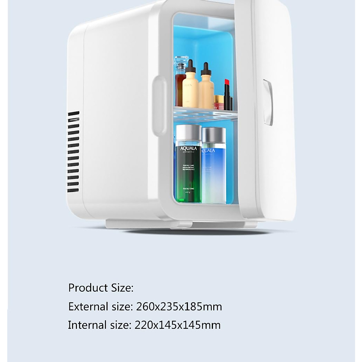 QINGDONGDZA Luxury Mini Fridge Cooler 6 Litre / 8 Cans Skincare Mini Fridge for Bedroom - Car, Office Desk & Dorm Room,12v AC/DC & Exclusive USB Option,Small Portable Fridge,Red