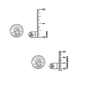 LeCalla Sterling Silver Knot Earrings Jewelry Italian Design Diamond-Cut Twisted Wire Love Knot Stud Earring for Women 10mm