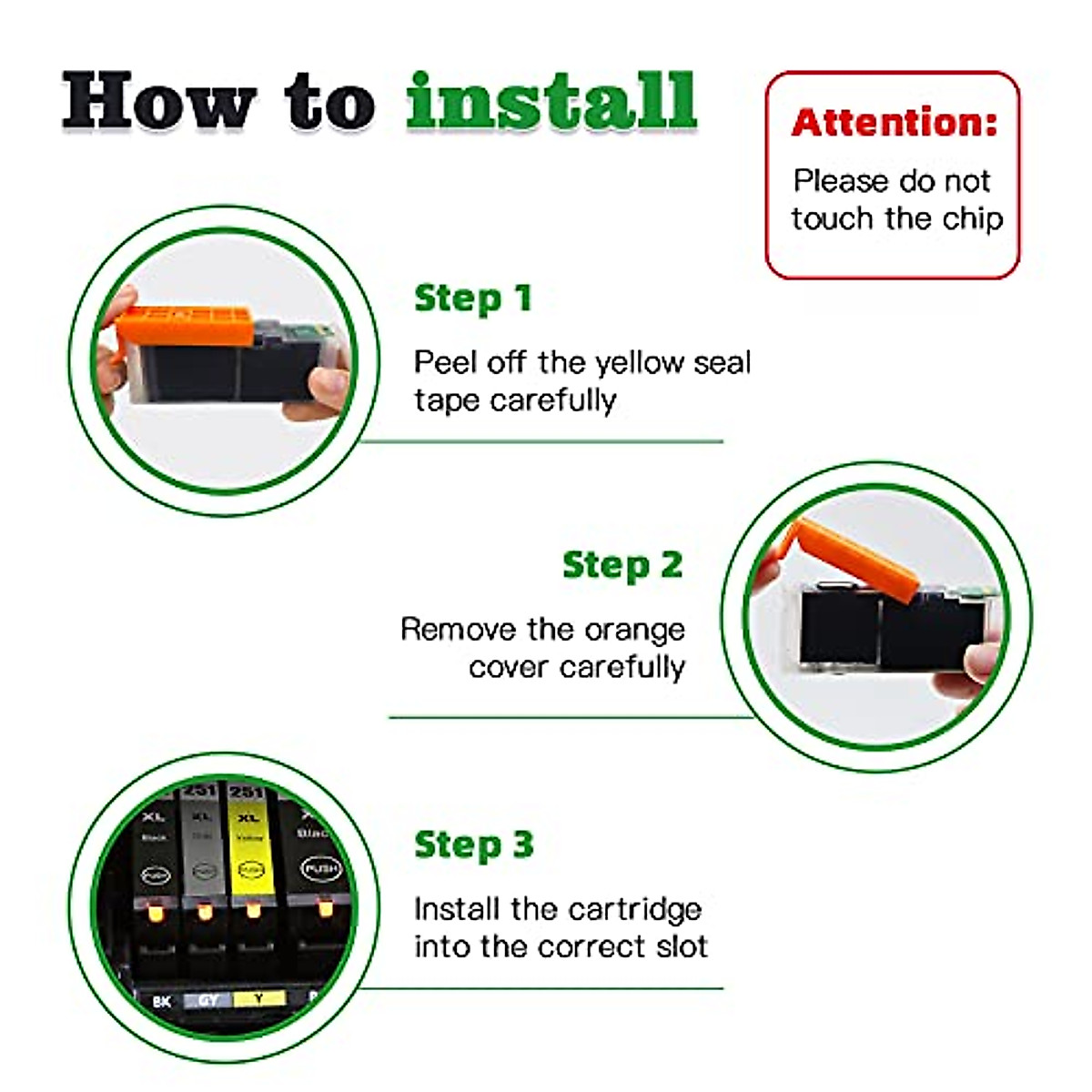 GREENARK Compatible Ink Cartridge Replacement for Canon CLI-251 GY Gray CLI-251GY XL Gray Ink Cartridge Work for Canon PIXMA MG6320 Pixma MG7120 Pixma MG7520 Pixma IP8720 Printers, 4 Pack 251XL GY