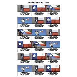 Texas Flags Address Labels