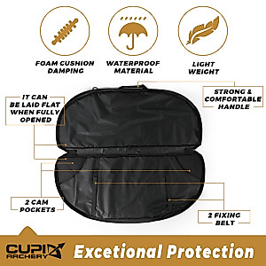 LWANO Compound Bow Case Light-Weight Soft Bow Bag with Arrow Pocket and Backpack Straps