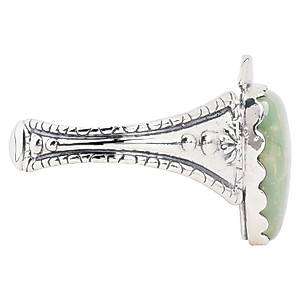 American West Jewelry Sterling Silver Green Turquoise Gemstone Arrowhead Cuff Bracelet Size M