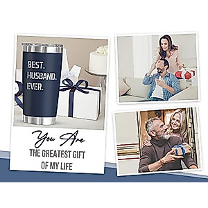 TEEZWONDER Gifts For Husband From Wife, Anniversary, Valentines Day, Christmas, Birthday Gifts For Men, Him, Romantic I Love You Husband Gift Ideas, Husband 20 Oz Stainless Steel Tumbler For Men