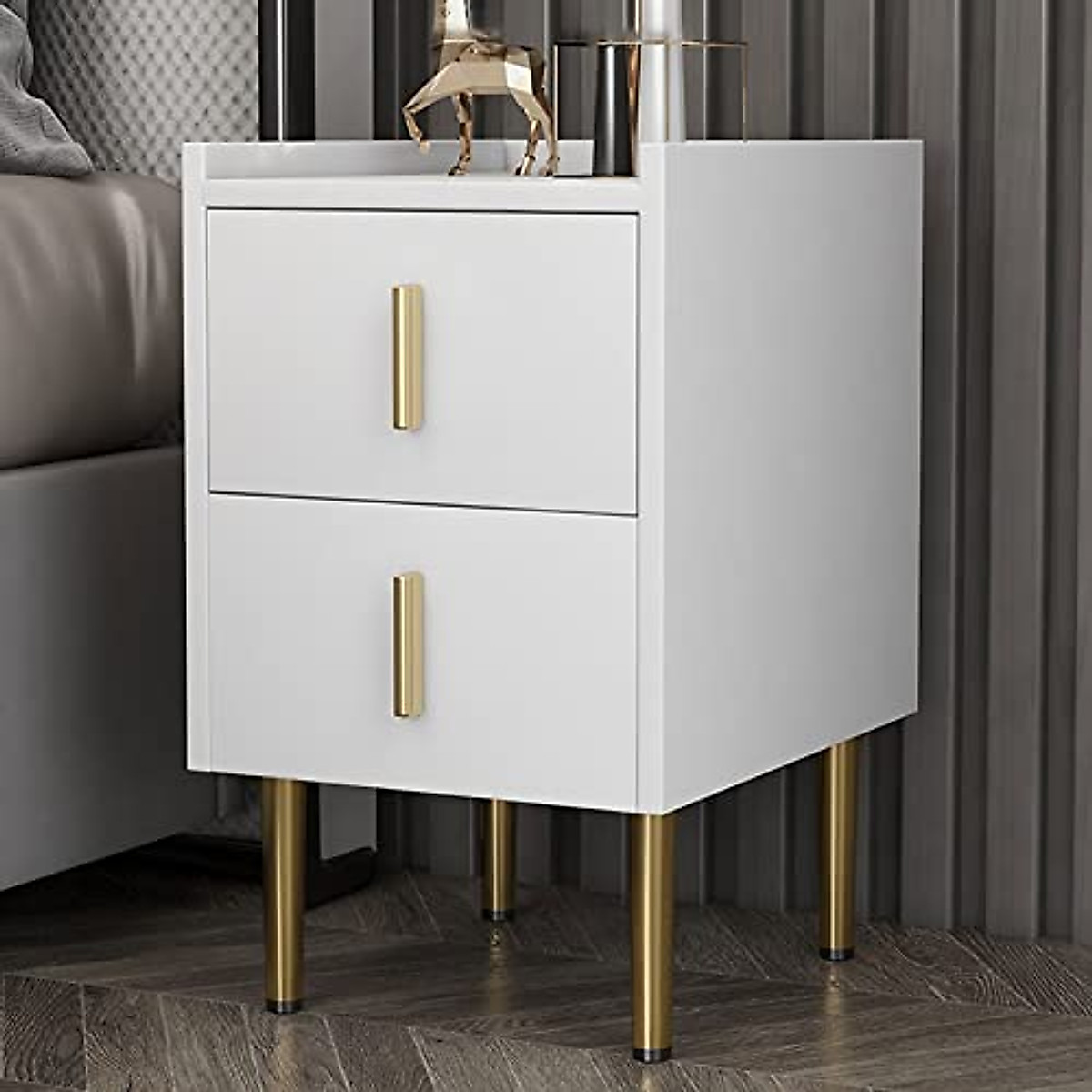 HIGOH Bedside Table Bedside Table Simple Modern Light Luxury Bedroom Mini Small Simple Ultra-Narrow Wind Free Installation