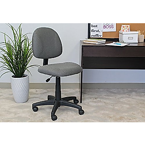 Boss Office Products Perfect Posture Delux Fabric Task Chair without Arms in Grey
