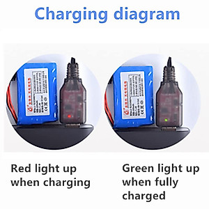 7.4V (2 x 3.7V) 700mAh Li-ion Battery with SM-4P Plug for Old Version UDI001 Venom Speed RC Boat UDI008 UD08 UDI001 Battery 2 Pack with USB Charger