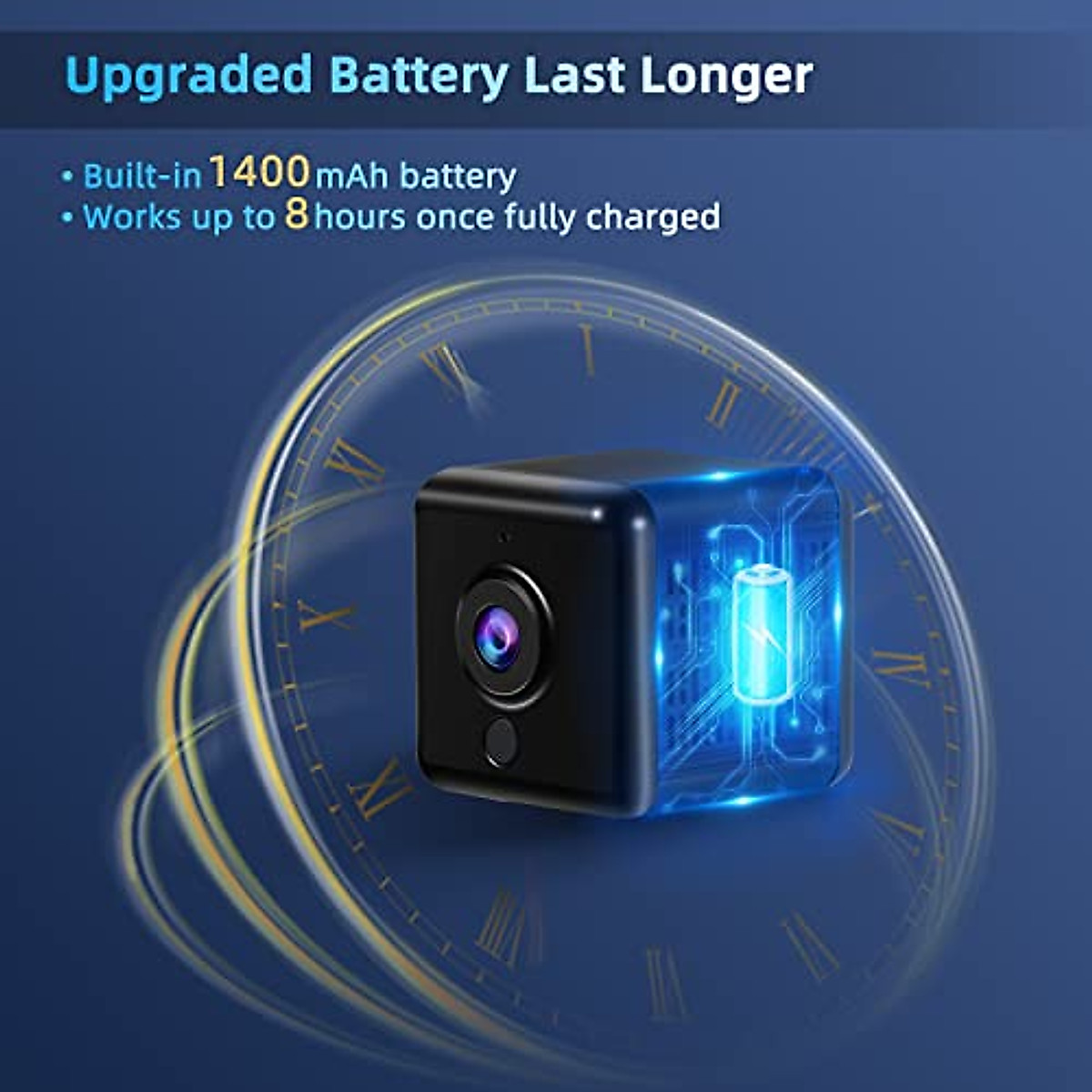 Ebarsenc Hidden Camera - Spy Camera 4K Mini Security Cameras/Wireless WiFi Camera/Indoor Home Camera/Battery Operated Tiny Camera/Surveillance Camera with Motion Detection and Night Vision/Pet Camera