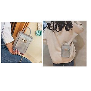 MIFORINES Jelly Crossbody Cell Phone wallets Shoulder Purses Handbag for Women (Silver)