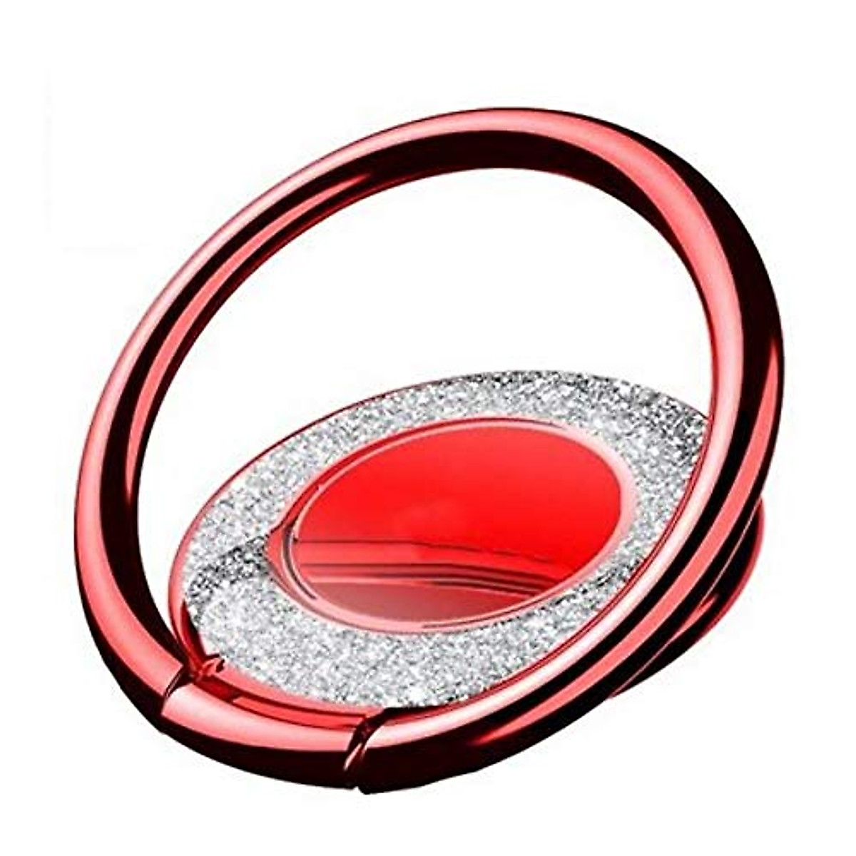 RXKEJI Cell Phone Ring Stand Finger Holder Sparkle Glitter Grip Kickstand Compatible with Universal Tablet iPad Smartphone iPhone 12 11 Pro Xs Max XR 7 8 Plus Samsung Galaxy S10 S20 Note 20 Red