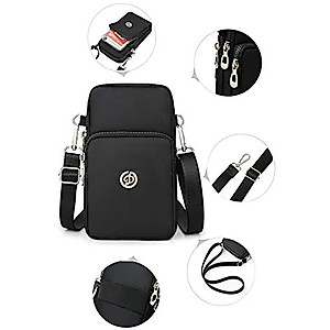 eBuymore TM Crossbody Phone Purse Mulit Pocket Cell Shoulder Strap Wallet Case for Moto One 5G G Power G8 Plus G7 G9 Play E7 TCL 20L 10L 10 SE 20 Pro BLU G90 UMIDIGI A9 (Black)