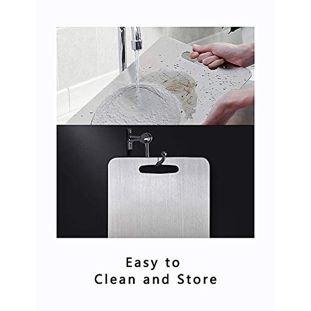 YEAVS Stainless Steel Cutting Board for Kitchen Heavy Duty Chopping Board(Medium, 11.4"L x 7.9" W)