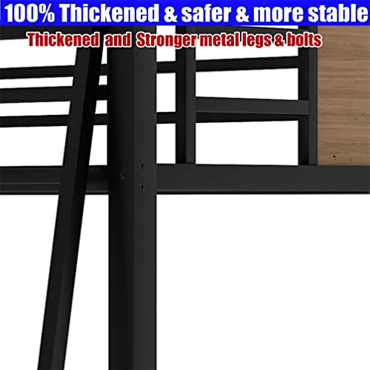 SNIFIT Upgraded Version & Stronger Metal L-Shaped Triple Bunk Bed Twin Over Twin Over Twin with Desk & Storage Shelf & Ladders, Thicken More Stable Black Bunk Bed Twin Size L-Shaped (Faster Assembly)