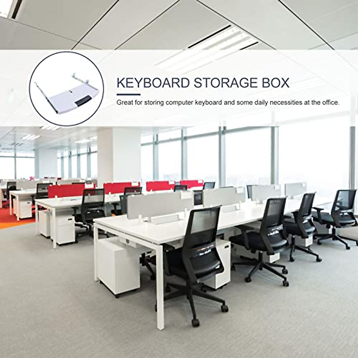 Abaodam 2 pcs computer keyboard case office drawer white office desk plastic trays storage drawers for desk keyboard stand for desk hidden keyboard shelf Miscellaneous tray corner