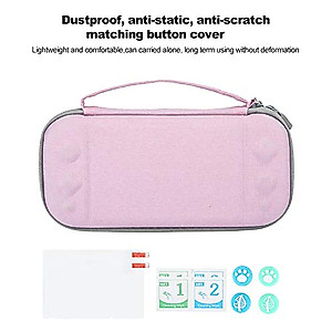 Mxzzand Game Host Accessory Protection Storage Bag for Switch(pink, Polar Animals)