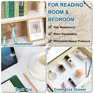 Hersvin Shelf Liners, 24 in x 20 ft Kitchen Drawer Mats, Non-Adhesive EVA Cupboard Protector, Cabinet Lining (White Dot)