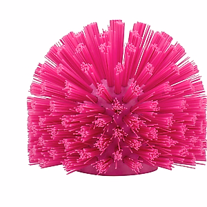 SPARTA Industrial Tank Brush Head Pipe Brush Head, Drain Brush with 3/4" Thread Hole (Handle Not Included) for Commercial Use, Plastic, 5 x 3.9 Inches, Pink, (Pack of 2)