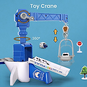 CUTE STONE Transport Cargo Airplane Toy with Music and Light, Toy Airplane Car Toy Play Set with Vehicle Car Toy, Contruction Toy Accessories, for 3+ Years Old Boys & Girls