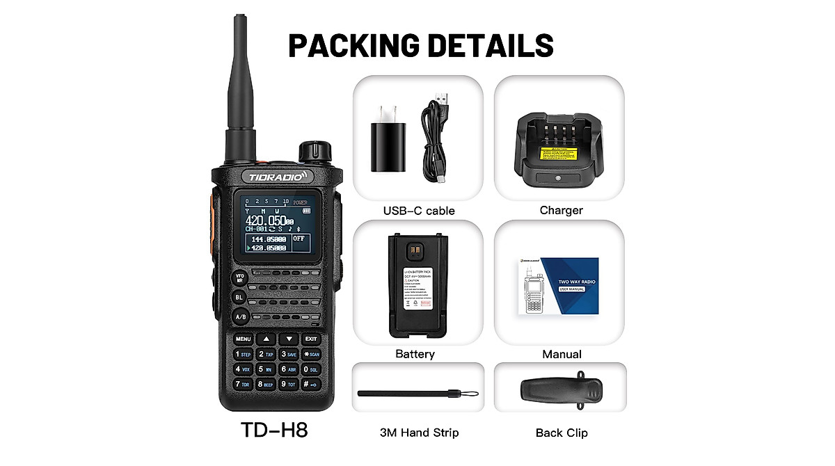 2nd Gen TIDRADIO TD-H8 Ham Radio: 10W Power & Features