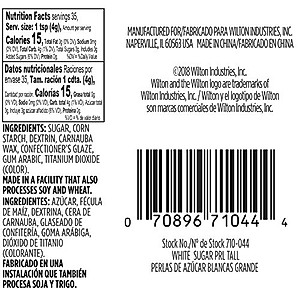 Wilton Sugar Pearls, White, 5 Oz, Non Toxic