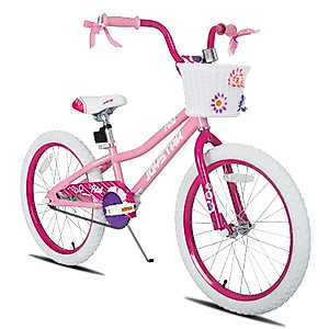 JOYSTAR 20 inch Girls Bike for Kids 7-10 Years Girl Bicycle with Basket and Streamer 20" Kids Bikes for Girls Ages 9-12 Child Bike Pink
