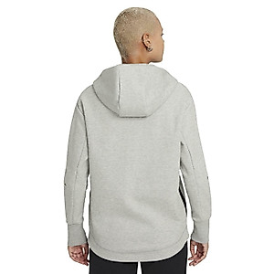 Nike Sportswear Women's Tech Fleece Essential Full-Zip Hoodie (Grey Heather/Black, Large)