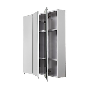 Croydex Heacham 30-Inch x 30-Inch Triple Door Tri-View Cabinet with Hang 'N' Lock Fitting System